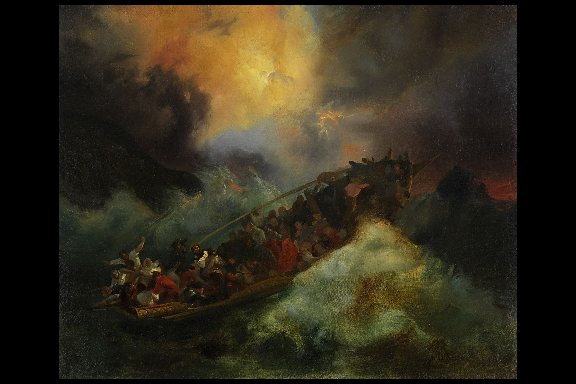 Gale in Algiers Harbour, Théodore Gudin | Musée national de la Marine